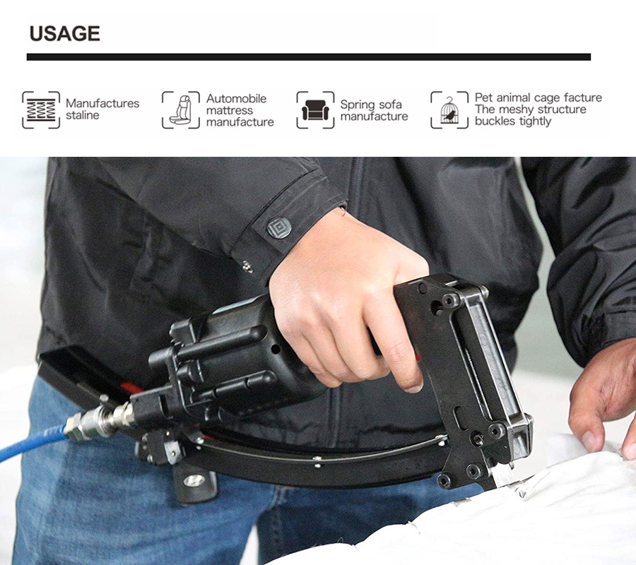 Pneumatic Clinching Tool ZM66T Hartco Clipper Professional for Mattress ...